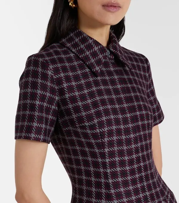 EMILIA WICKSTEAD Jody Houndstooth Wool-blend Midi Dress