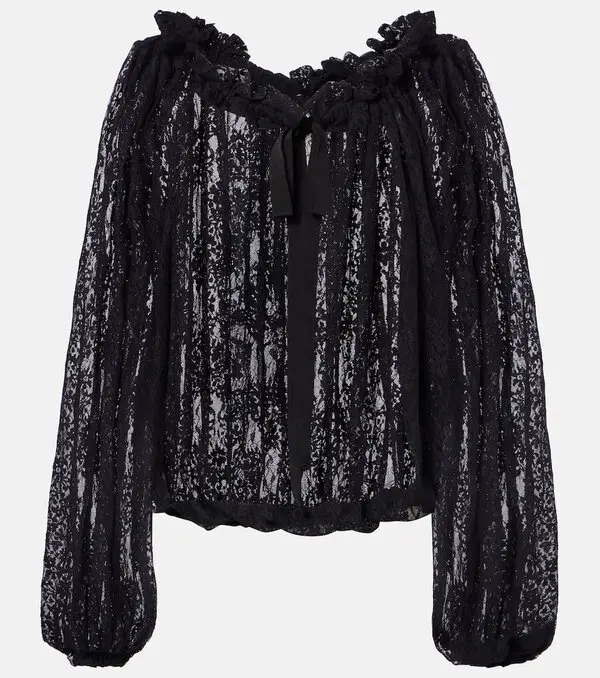 PATOU Floral Lace Blouse