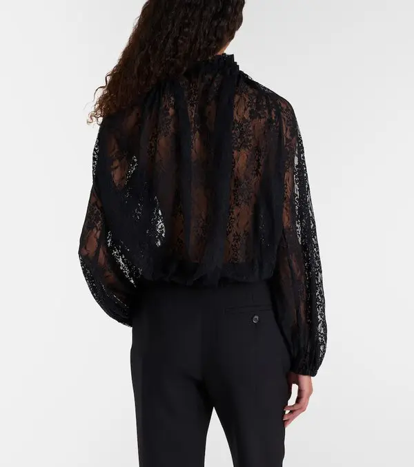 PATOU Floral Lace Blouse