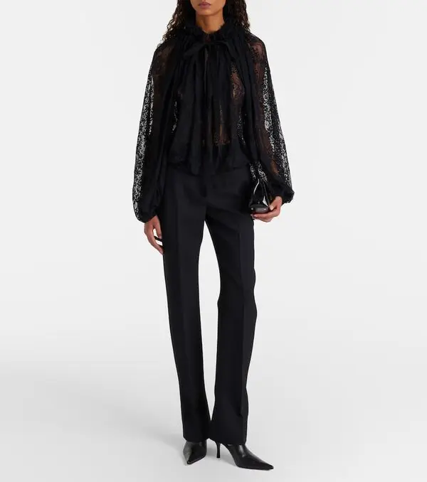 PATOU Floral Lace Blouse