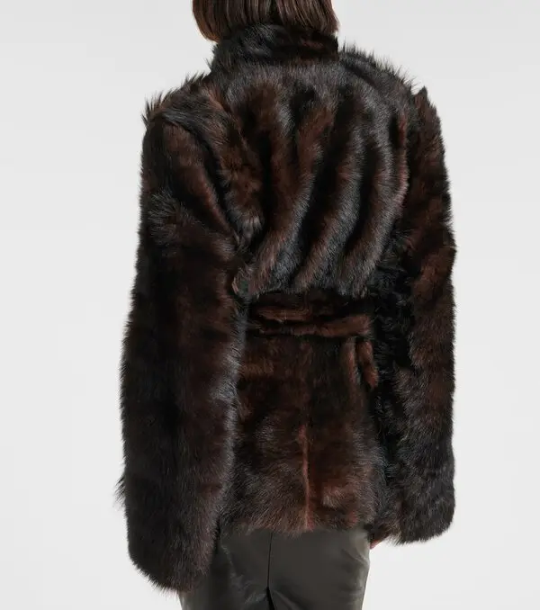 Nour Hammour Elsa Shearling Wrap Coat