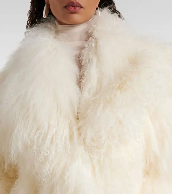 Nour Hammour Mirja Shearling Jacket - White