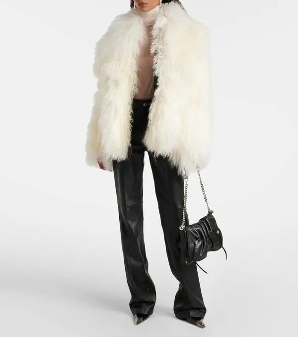 Nour Hammour Mirja Shearling Jacket - White