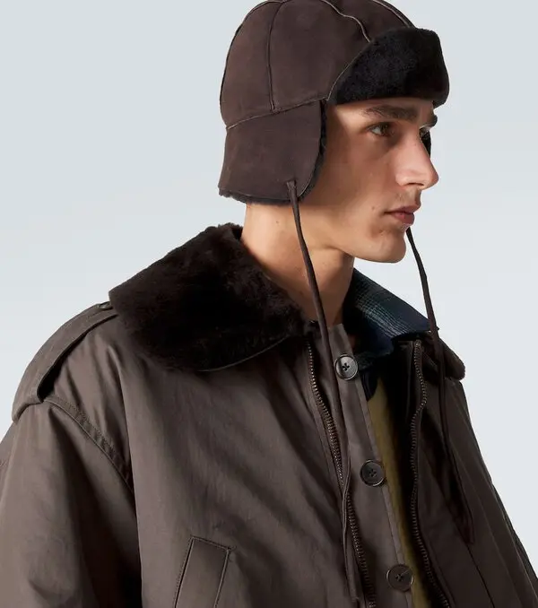 Auralee Shearling Trapper Hat