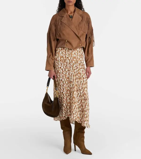 Rixo Darragh Suede Jacket - Beige