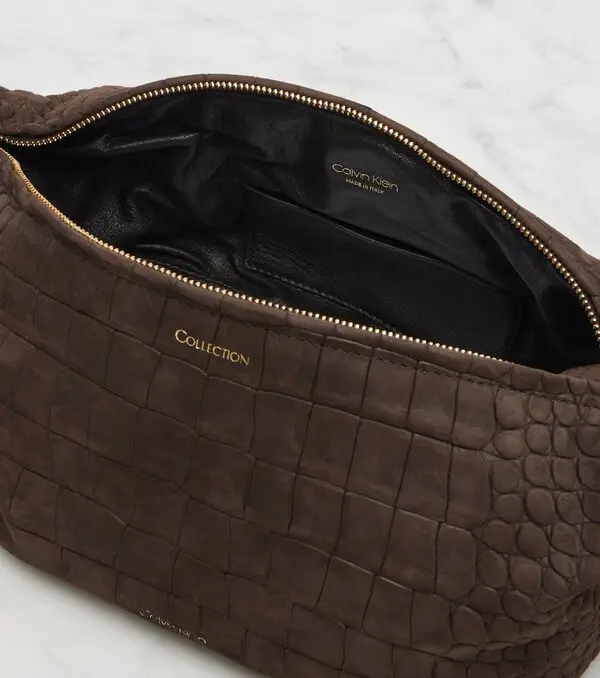 Calvin Klein Small Leather Shoulder Bag - Brown