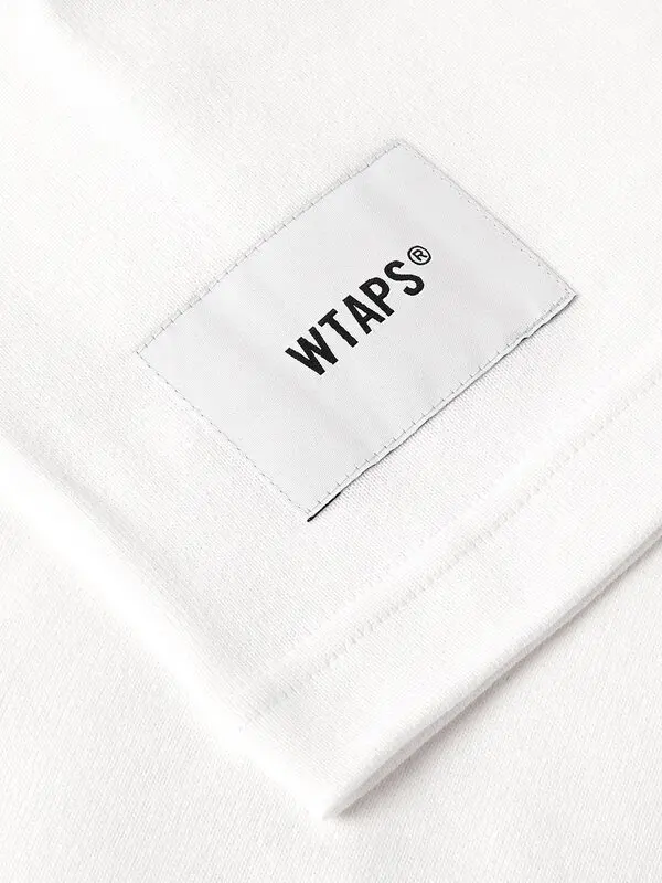 WTAPS Logo-appliquéd Cotton-jersey T-shirt - White