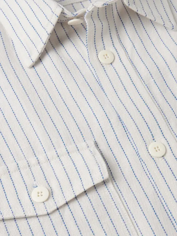 Visvim Lumber Striped Wool And Linen-blend Twill Shirt