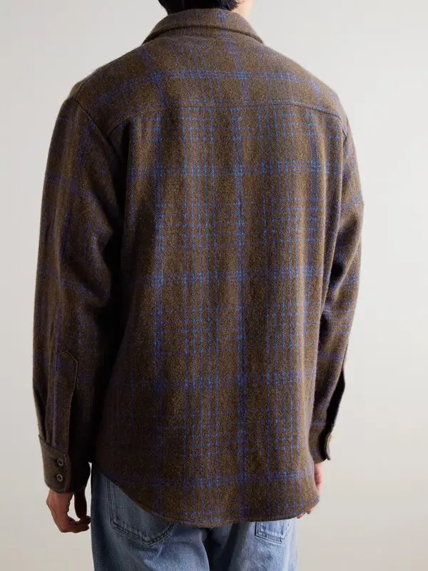 THE ELDER STATESMAN Checked Cashmere Overshirt