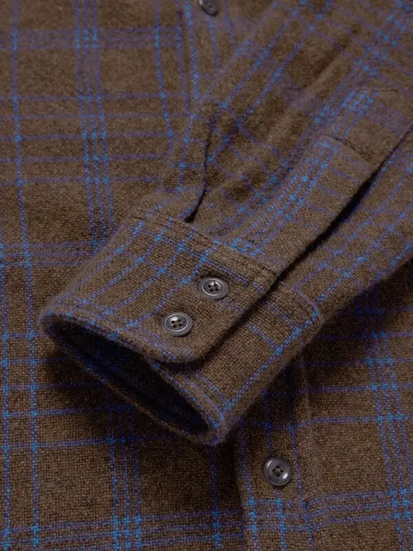 THE ELDER STATESMAN Checked Cashmere Overshirt
