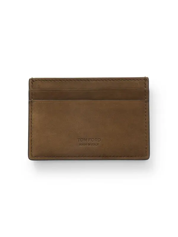 TOM FORD Logo-debossed Nubuck Cardholder