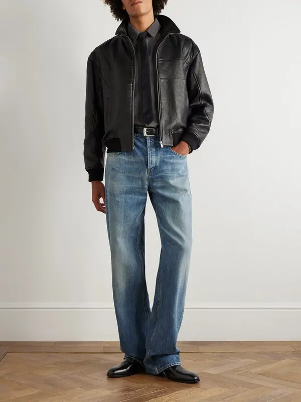 Saint Laurent Teddy Panelled Leather Blouson Jacket