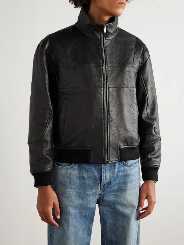 Saint Laurent Teddy Panelled Leather Blouson Jacket