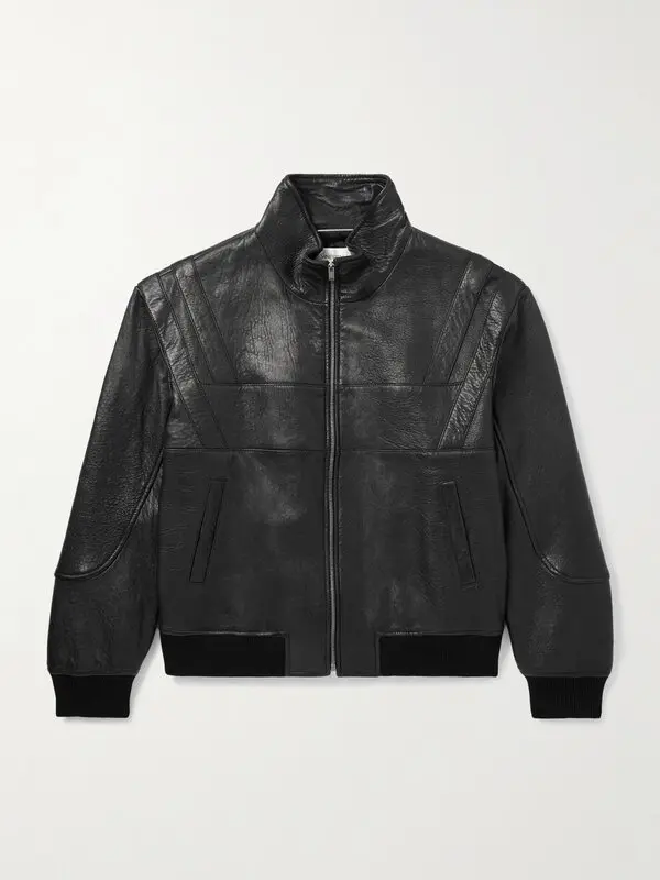 Saint Laurent Teddy Panelled Leather Blouson Jacket - Black