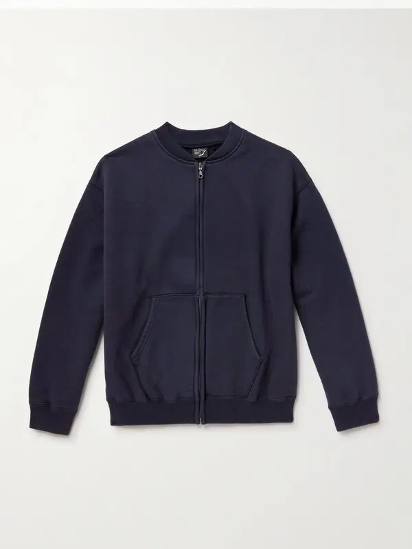 ORSLOW Cotton-jersey Zip-up Sweatshirt - Blue