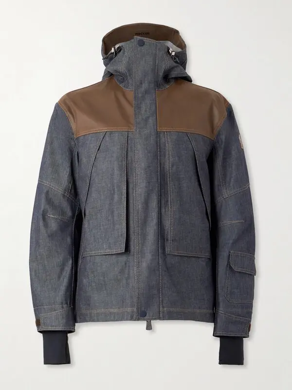 Moncler Langtang Leather-trimmed Ski Jacket