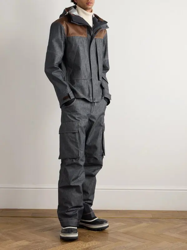 Moncler Langtang Leather-trimmed Ski Jacket