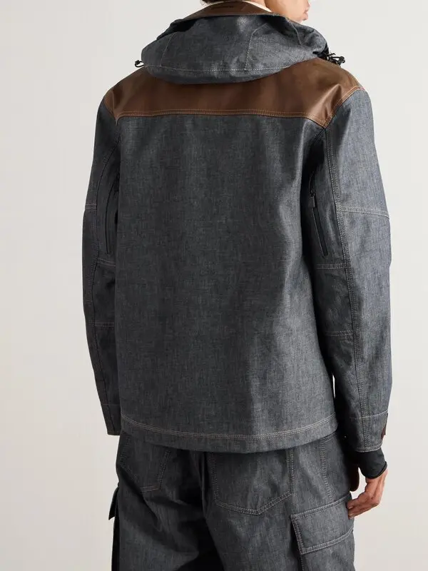 Moncler Langtang Leather-trimmed Ski Jacket