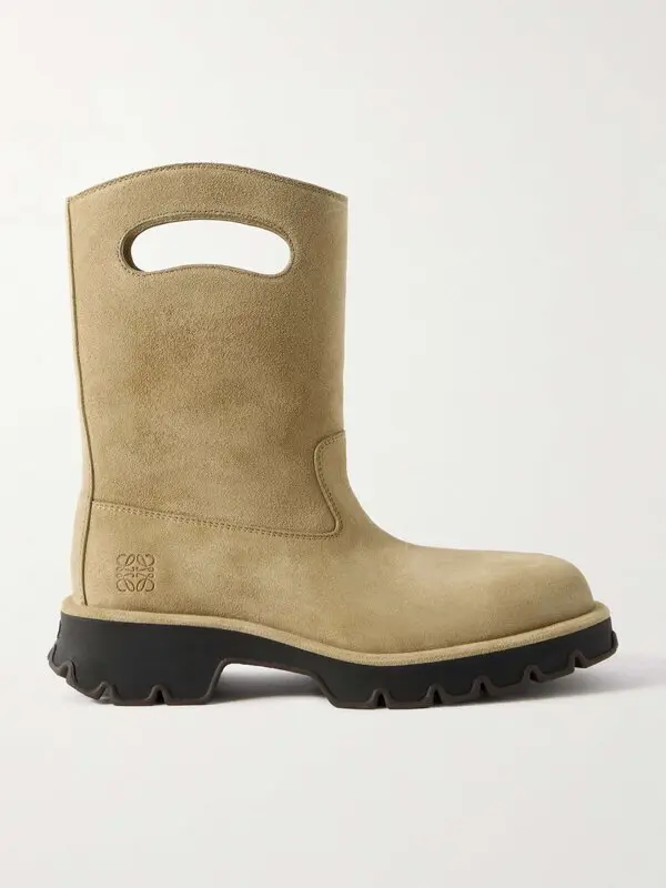 Loewe Bobby Cutout Suede Boots