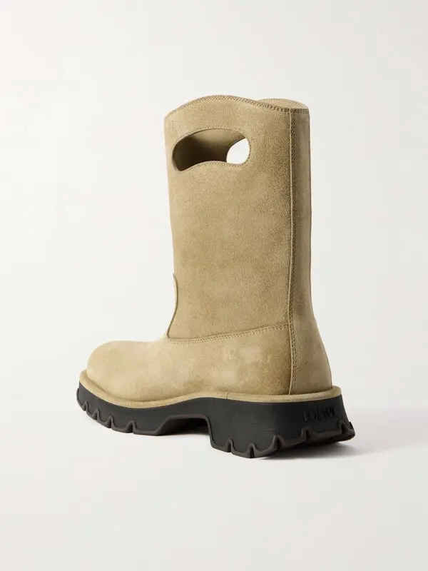 Loewe Bobby Cutout Suede Boots