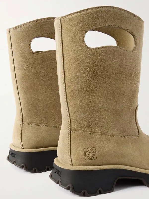 Loewe Bobby Cutout Suede Boots