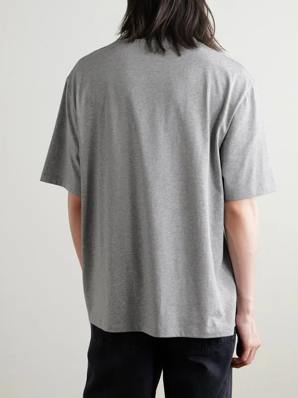 Loewe Logo-embroidered Cotton-jersey T-shirt - Gray