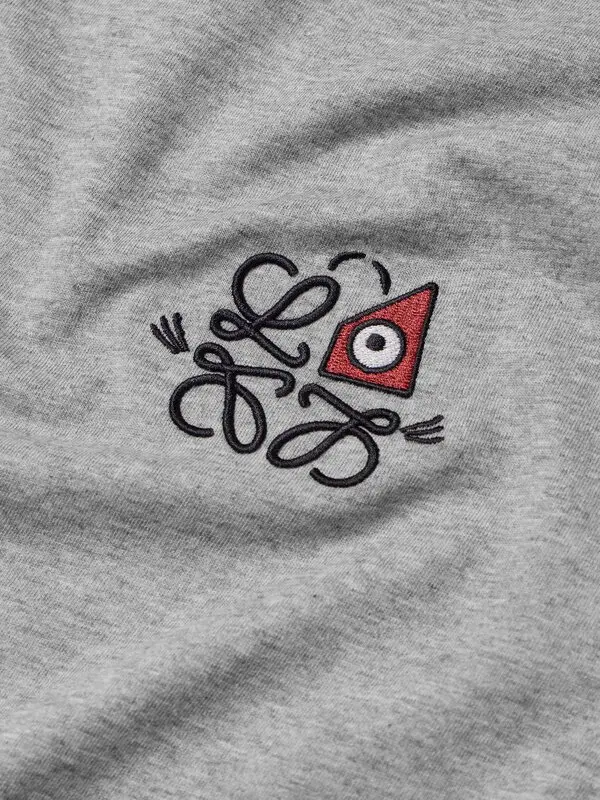 Loewe Logo-embroidered Cotton-jersey T-shirt - Gray