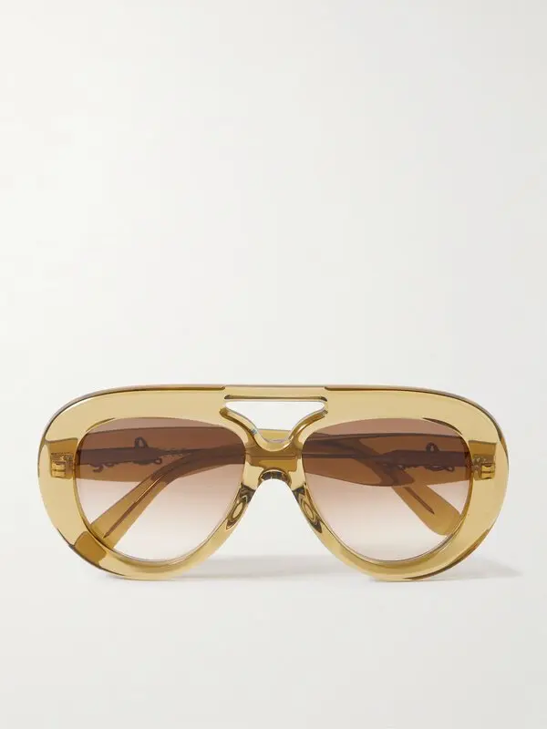 Loewe Curvy Aviator-style Sunglasses - Yellow