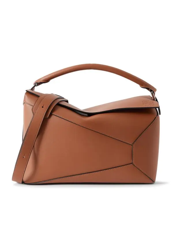 Loewe Puzzle Edge Large Leather Messenger Bag - Brown
