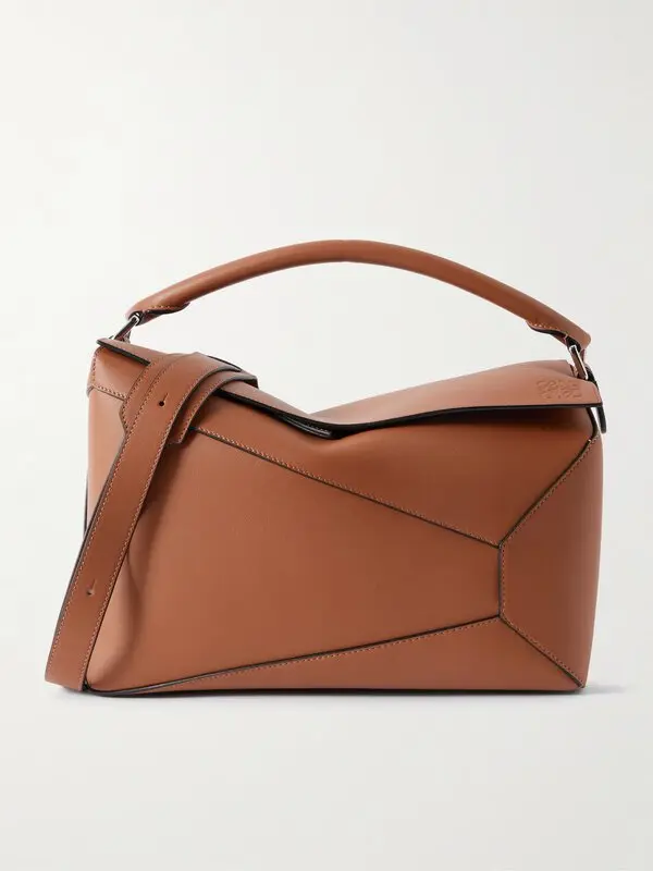 Loewe Puzzle Edge Large Leather Messenger Bag - Brown