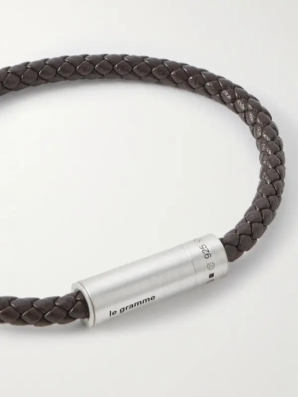 Le Gramme 7g Leather And Sterling Silver Bracelet