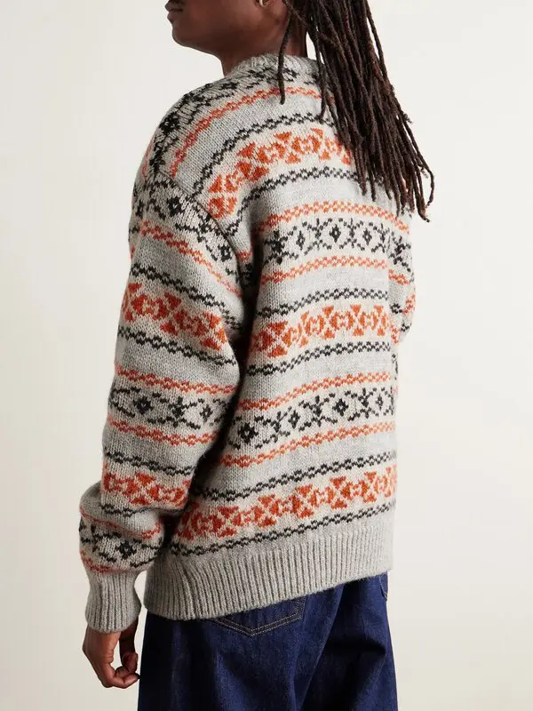 Kapital Fair Isle Wool Sweater - Orange