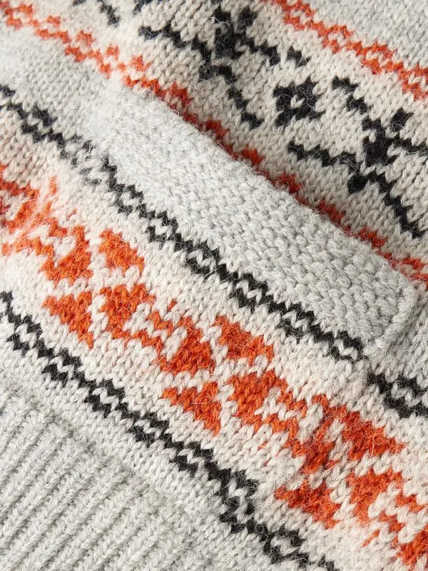 Kapital Fair Isle Wool Sweater - Orange