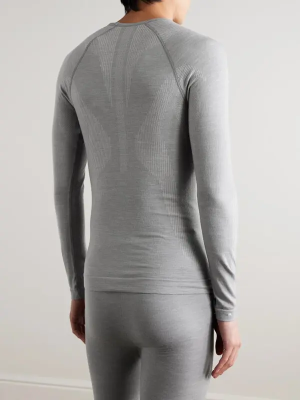 Falke Printed Ski Base Layer - Gray