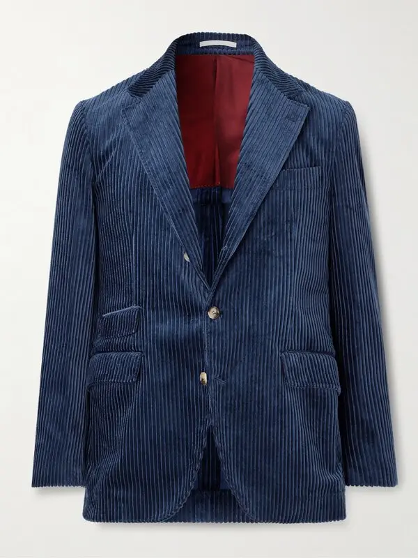 Brunello Cucinelli Cotton-corduroy Blazer - Blue