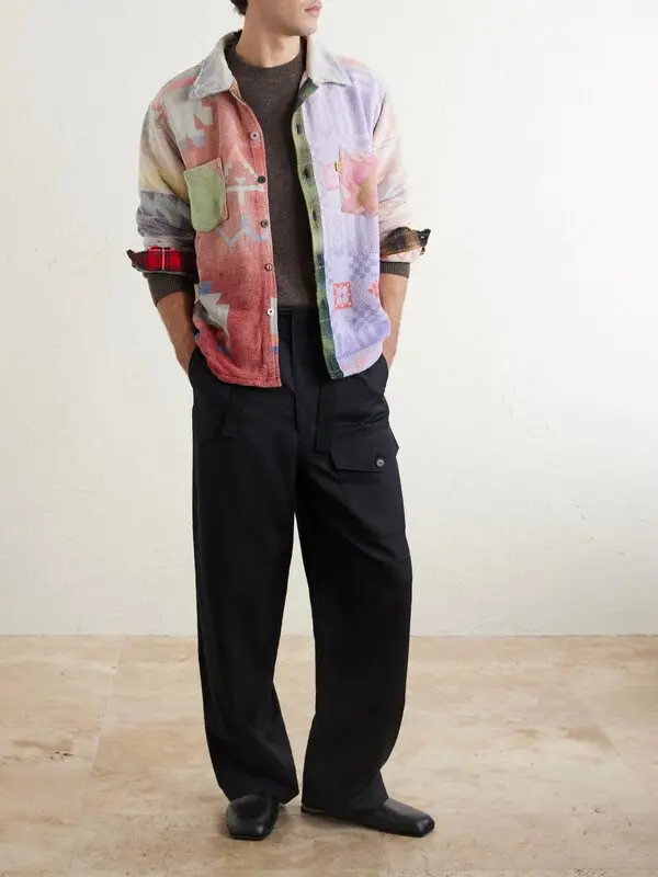 GALLERY DEPT. Marley Retouche Distressed Patchwork Checked Cotton-blend Shirt