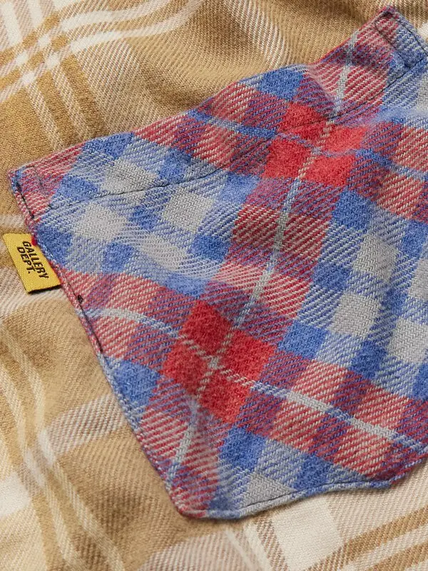 GALLERY DEPT. Marley Retouche Distressed Patchwork Checked Cotton-blend Shirt