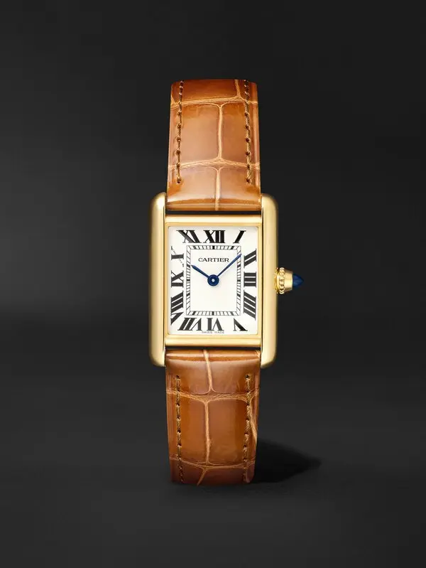 CARTIER Tank Louis 22mm 18-karat And Alligator Strap Watch - Gold