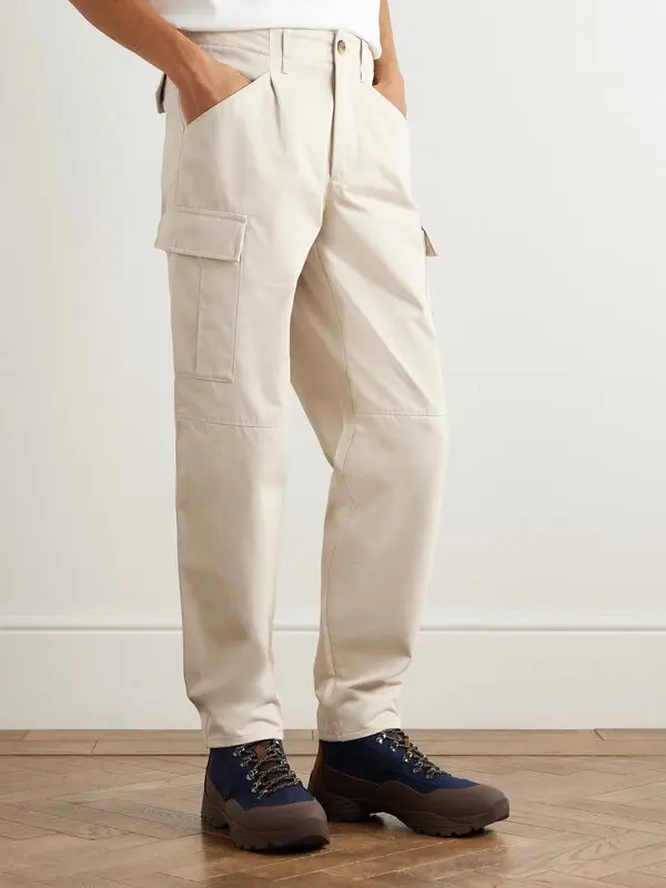 Brunello Cucinelli Straight-leg Virgin Wool-flannel Cargo Trousers - Neutrals