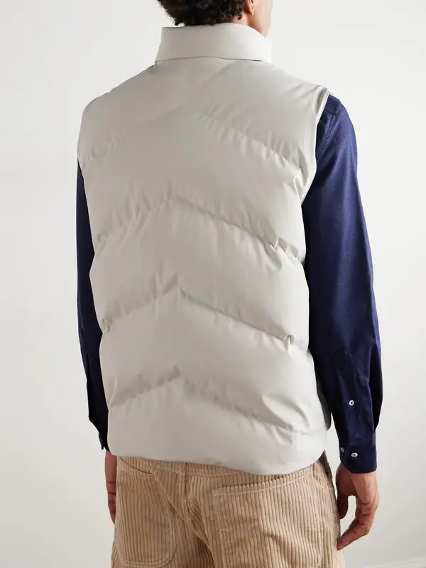 Brunello Cucinelli Quilted Shell Down Gilet - Neutrals
