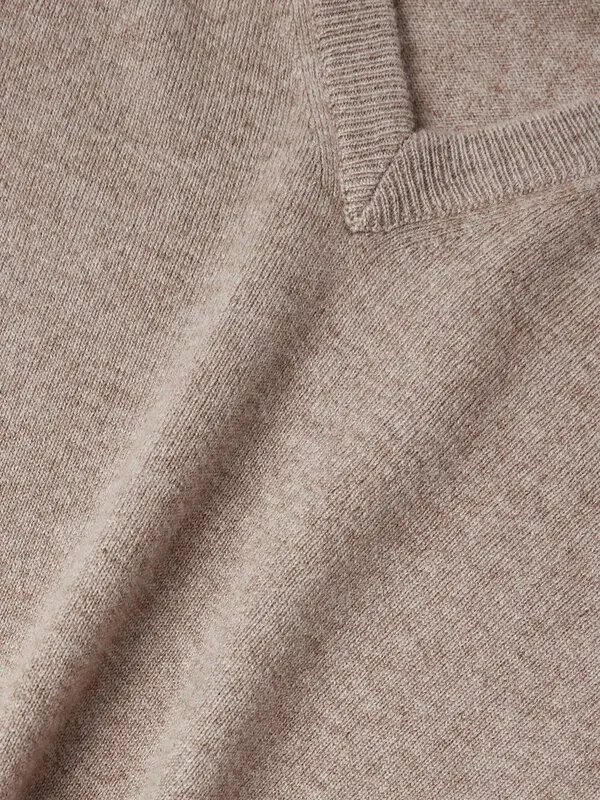 Brunello Cucinelli V-neck Cashmere Sweater - Neutrals