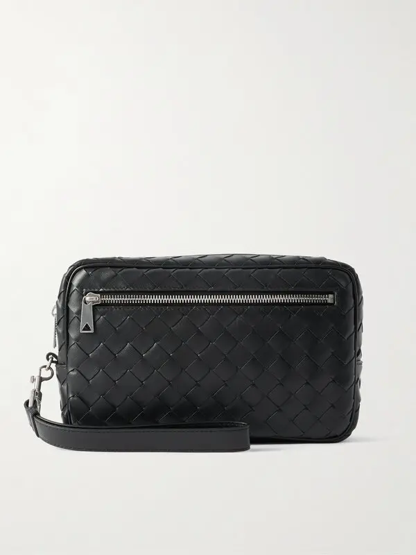 Bottega Veneta Intrecciato Leather Pouch - Black