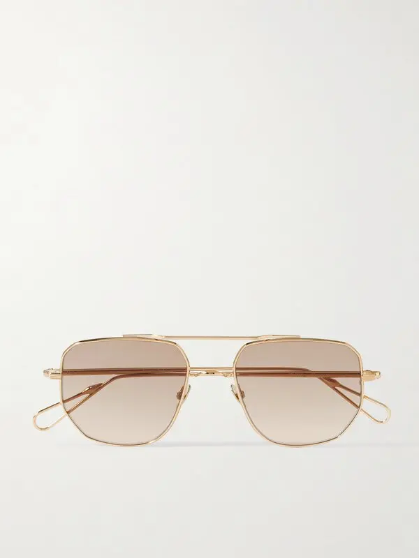 AHLEM Campbell Addy Aviator Sunglasses - Gold