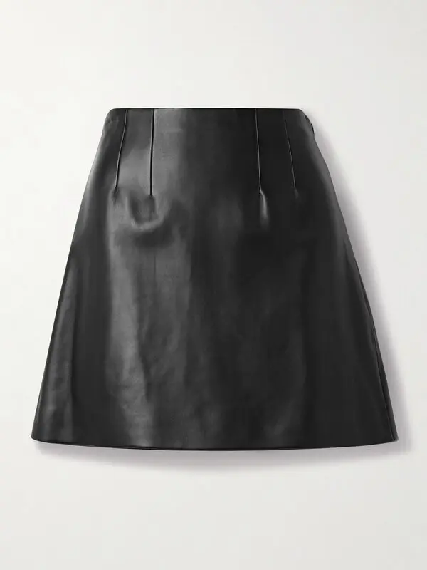 Theory Leather Mini Skirt - Black