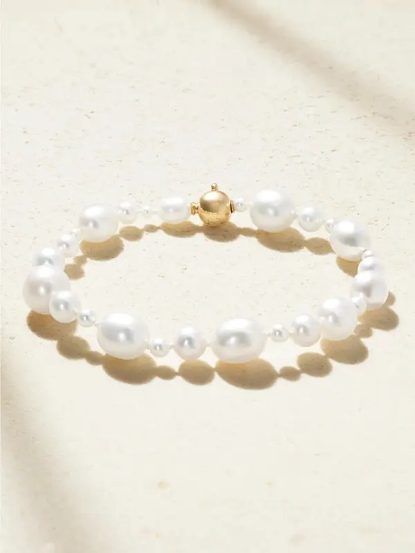 Sophie Bille Brahe Amis Peggy 14-karat And Pearl Bracelet - Gold
