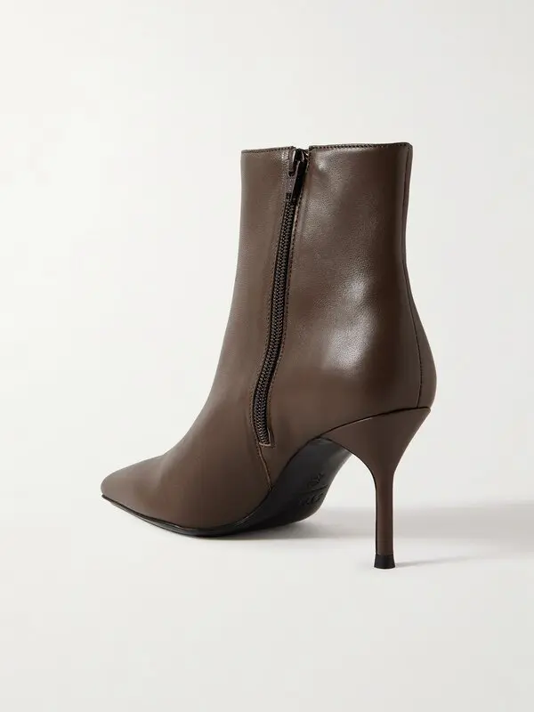 Staud Sebastian Leather Ankle Boots - Brown