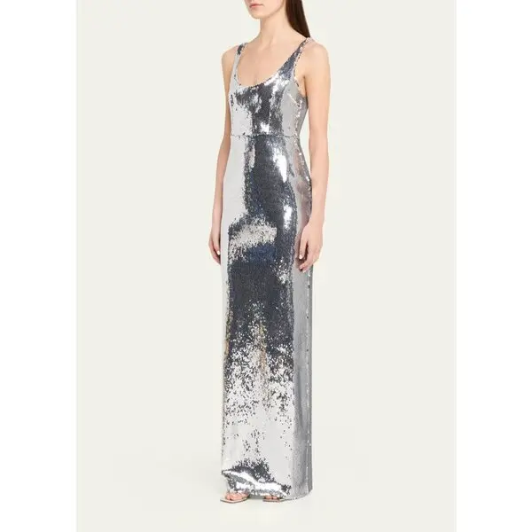 Alex Perry Sleeveless Sequined Gown