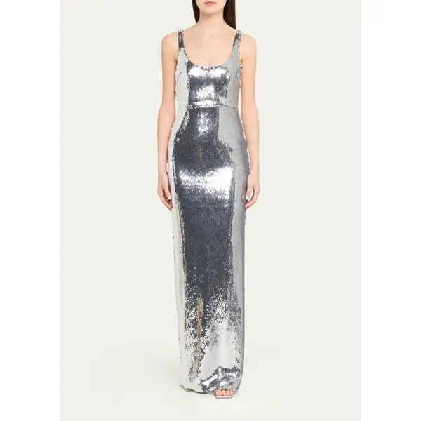 Alex Perry Sleeveless Sequined Gown