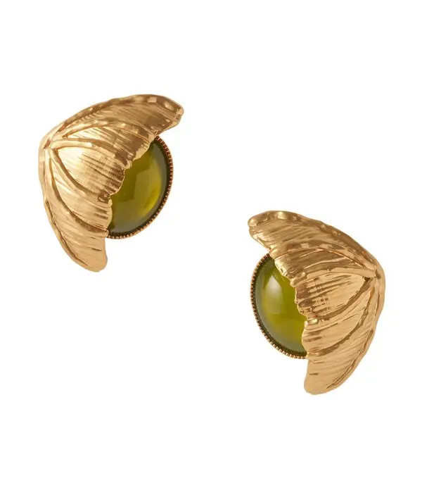 SONIA PETROFF Retro Flower Clip-on Earrings - Green