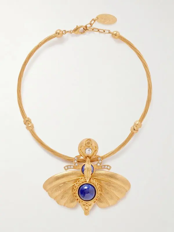 SONIA PETROFF Falena -plated, Resin, And Crystal Choker - Gold